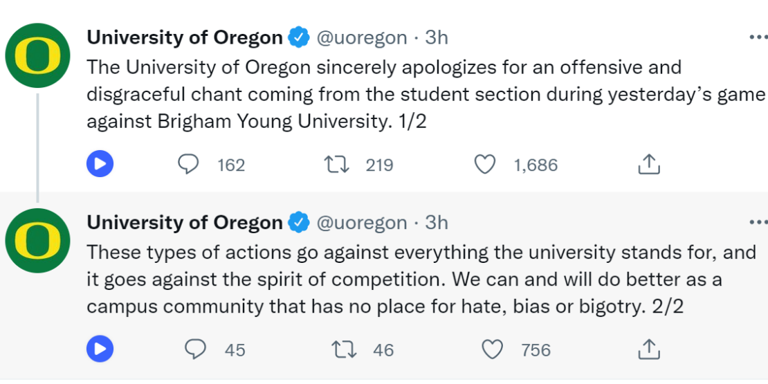 "F*** the Mormons" Chanted at BYU v Oregon Football Game - The Cougar ...